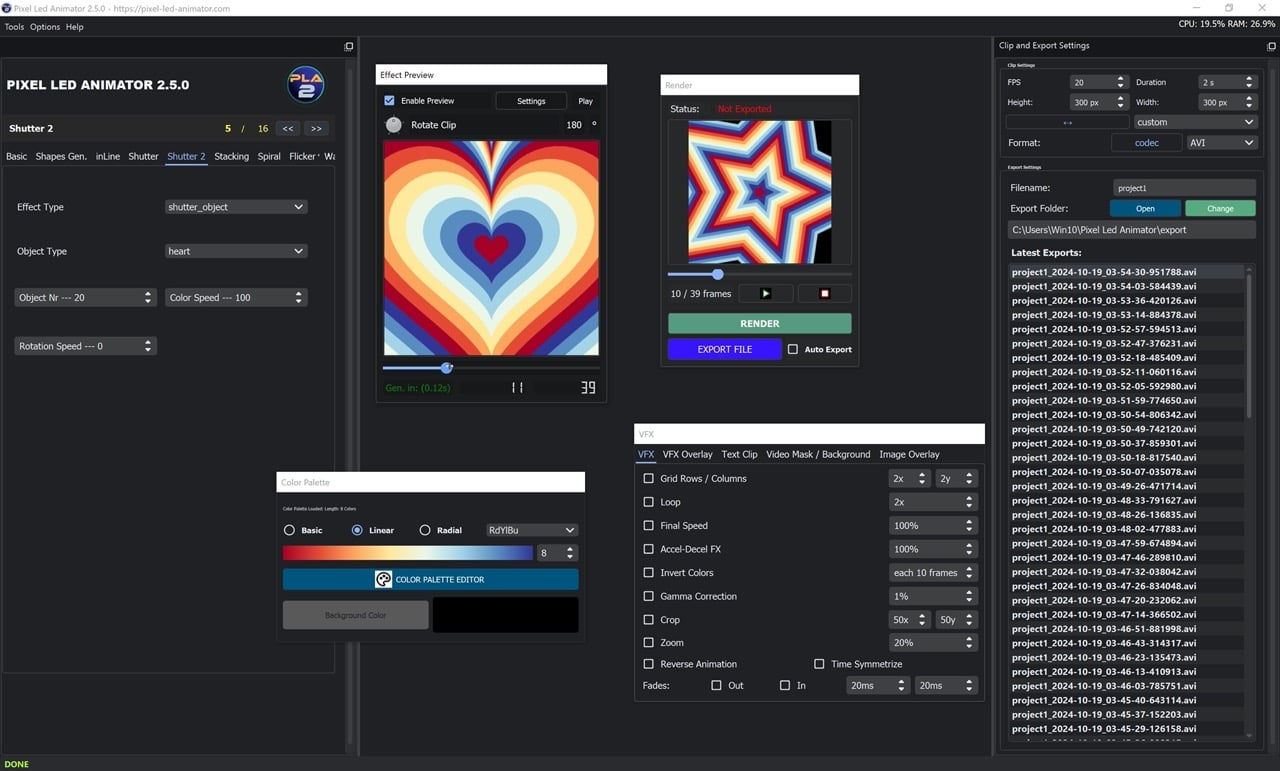 Pixel LED Animator: LED Effects & LedEdit Generator – Export SWF, AVI, GIF, MP4 | Download Now