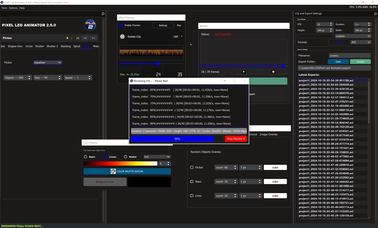 Pixel LED Animator: LED Effects & LedEdit Generator – Export SWF, AVI ...